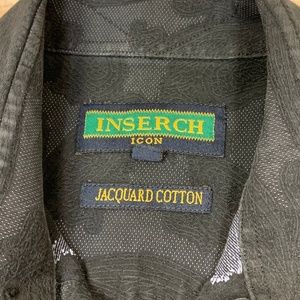 Inserch | Shirts | Inserch Icon Jacquard Cotton Black Gray Shirt Med ...
